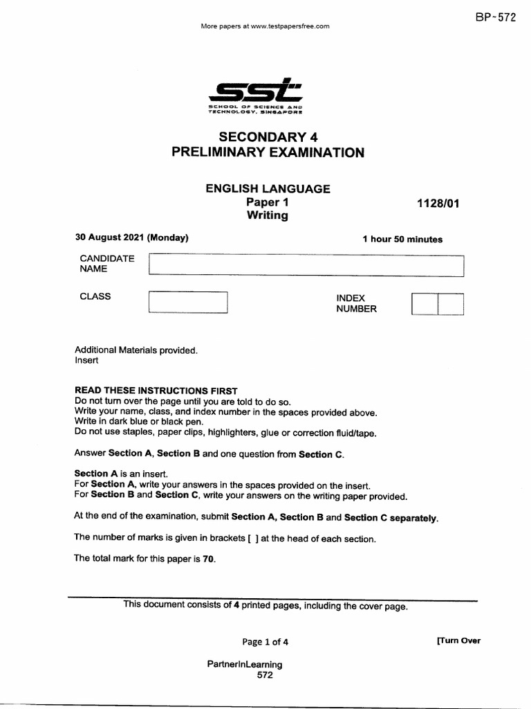 Sec4 English 2021 SA2 SST | PDF | Career & Growth | Language Arts & Discipline