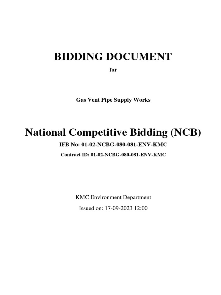 Bid Document | PDF | Procurement | Prices
