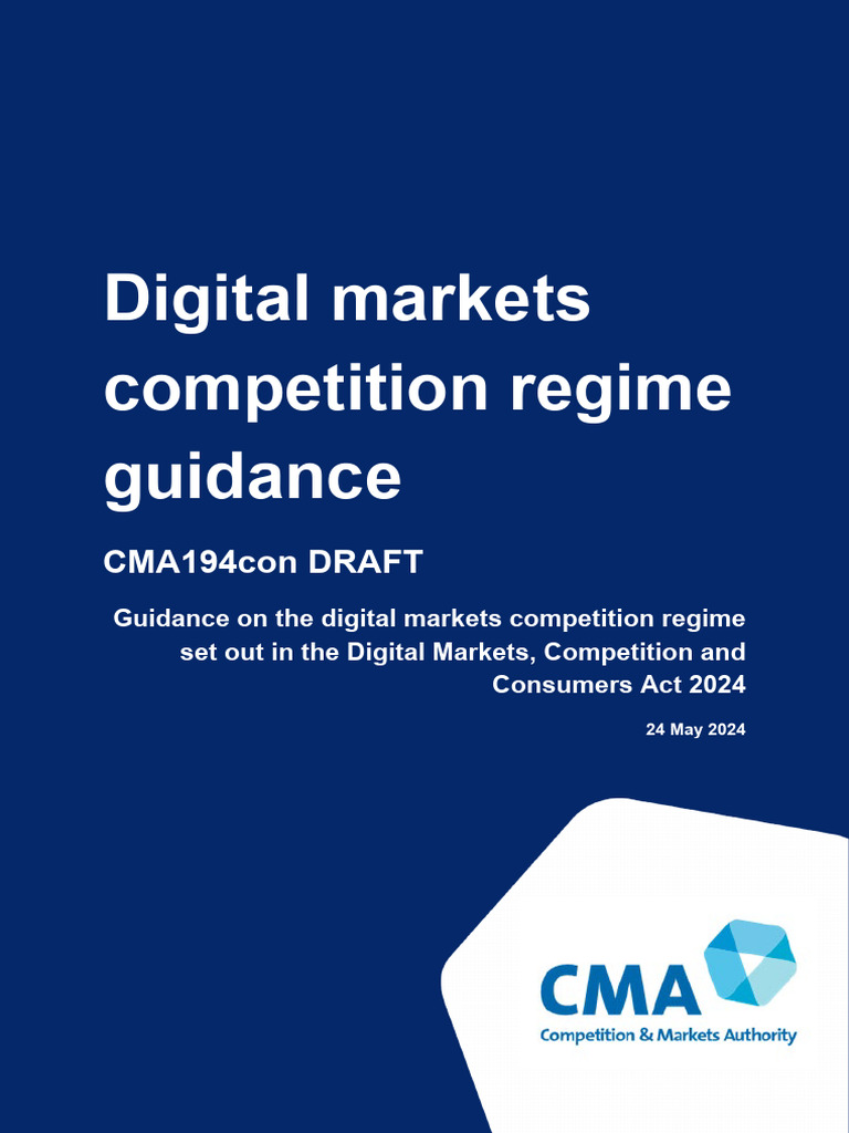 CMA Digital Markets Competition Regime Guidelines For DMCC 1716792489 ...