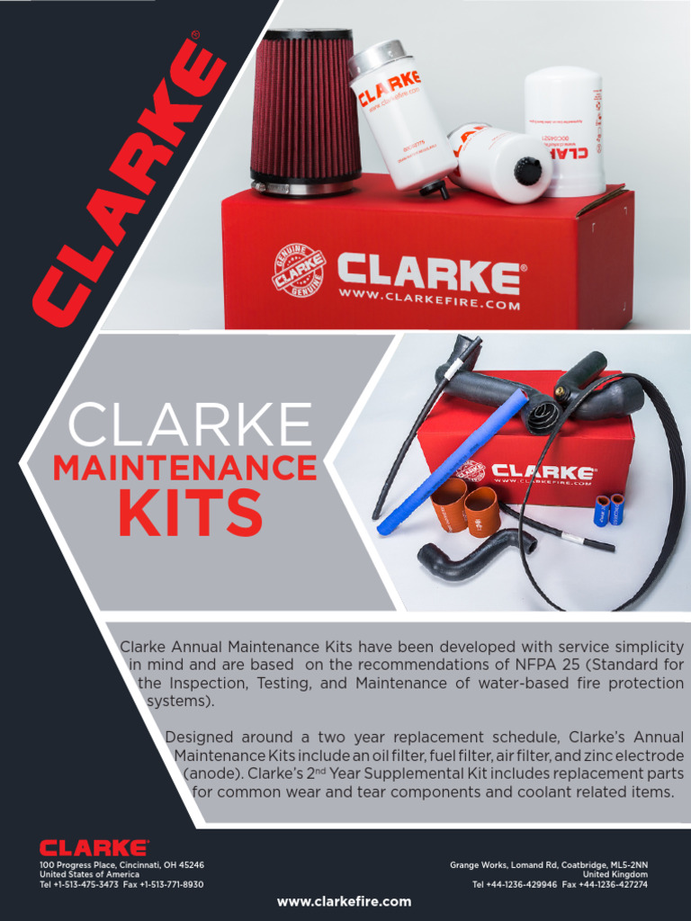 Clarke Annual Maintenance Kits Overview | PDF