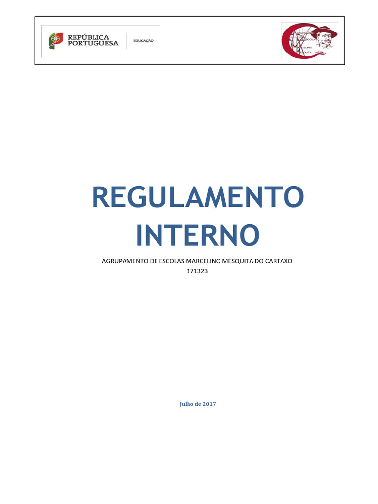Regulamento Escolar Interno | PDF | Ensino médio | Pré-escola
