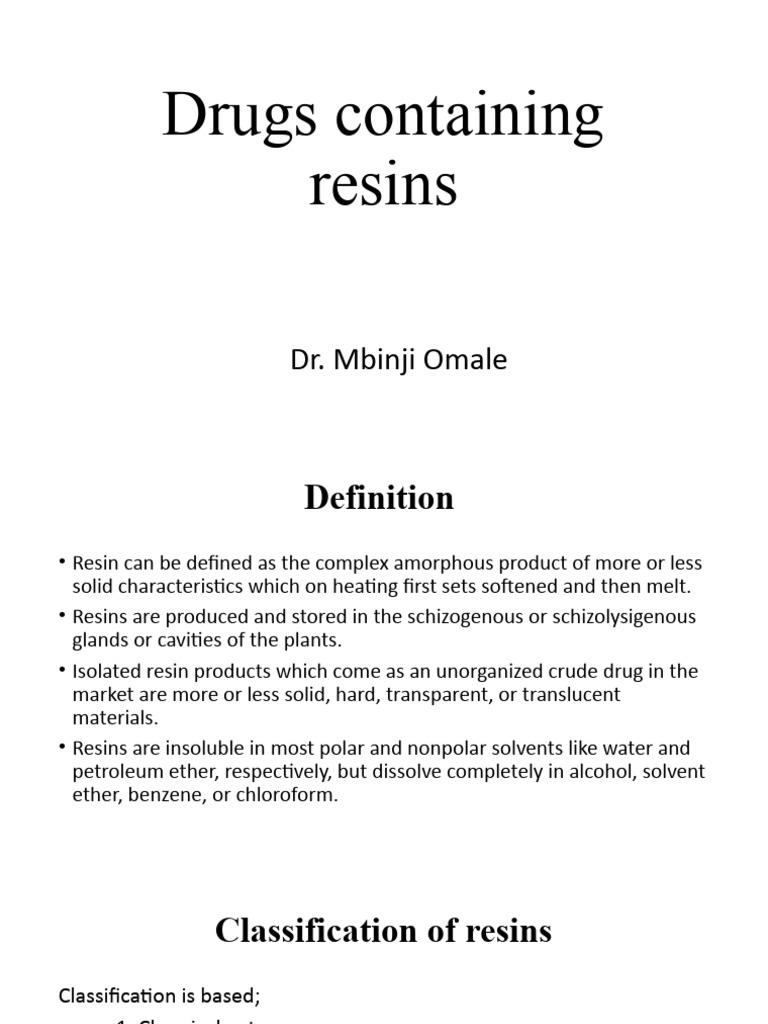 Drugs Containing Resins | PDF | Resin