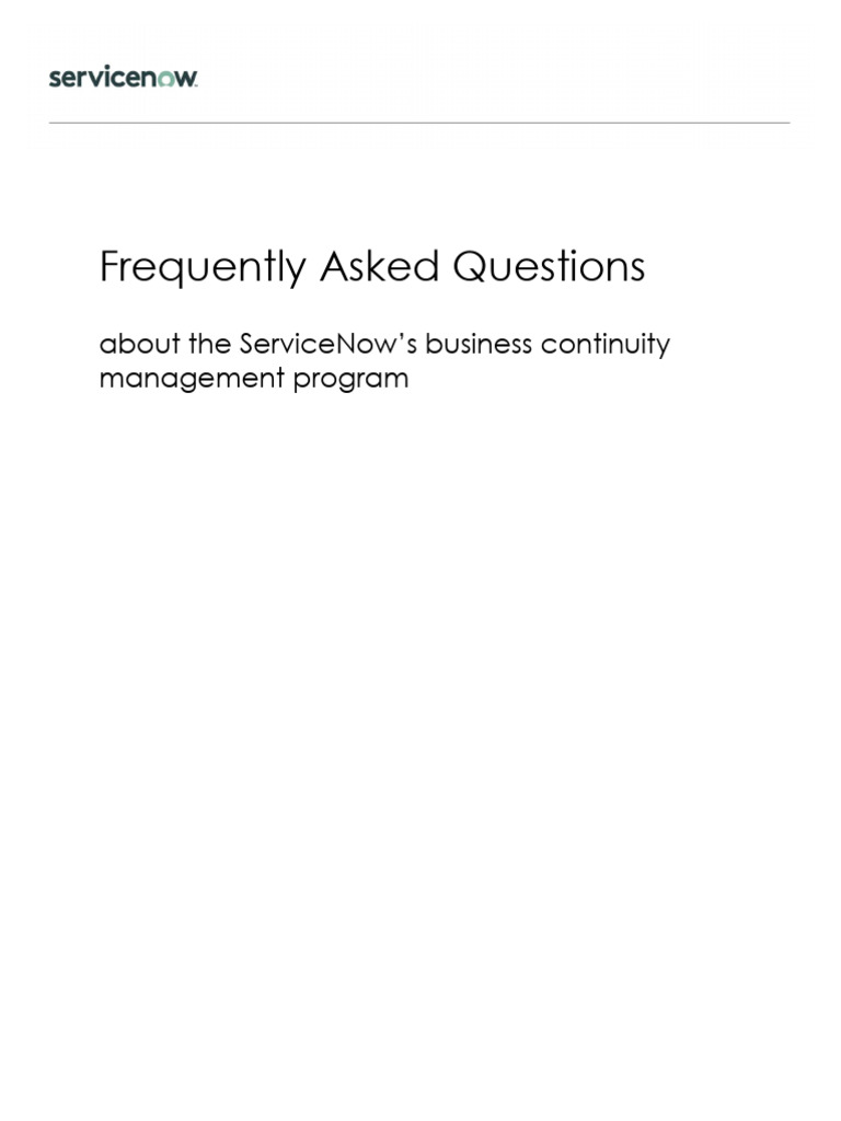 ServiceNow Business Continuity FAQs | PDF | Replication (Computing ...