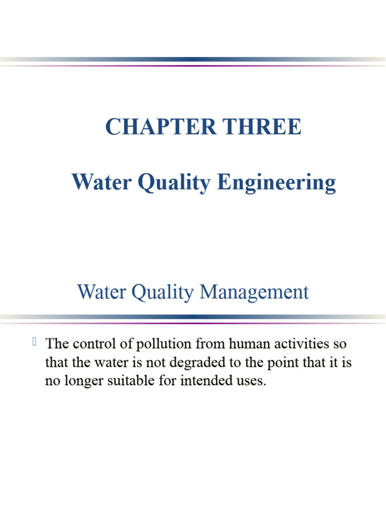Chapter 3 Water Quality Engineering | PDF | Water Pollution ...