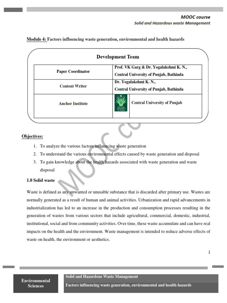 Waste Management: Influencing Factors | PDF | Waste | Waste Management