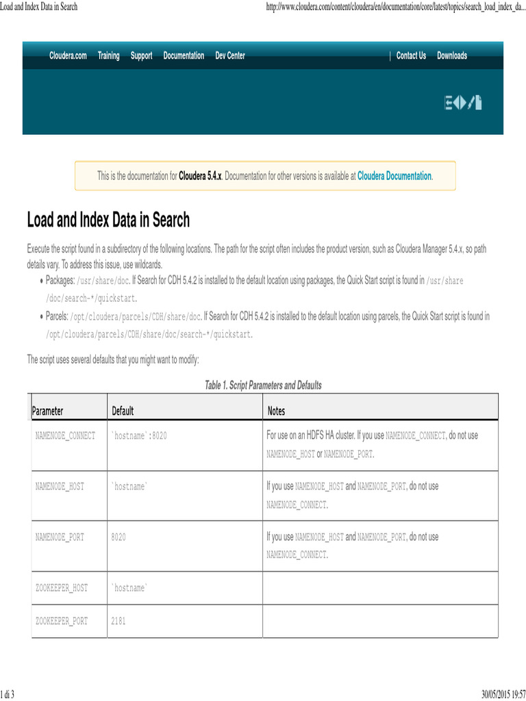 Load and Index Data in Search | PDF | Download | Apache Hadoop Load and Index Data in Search | PDF | Download | Apache Hadoop