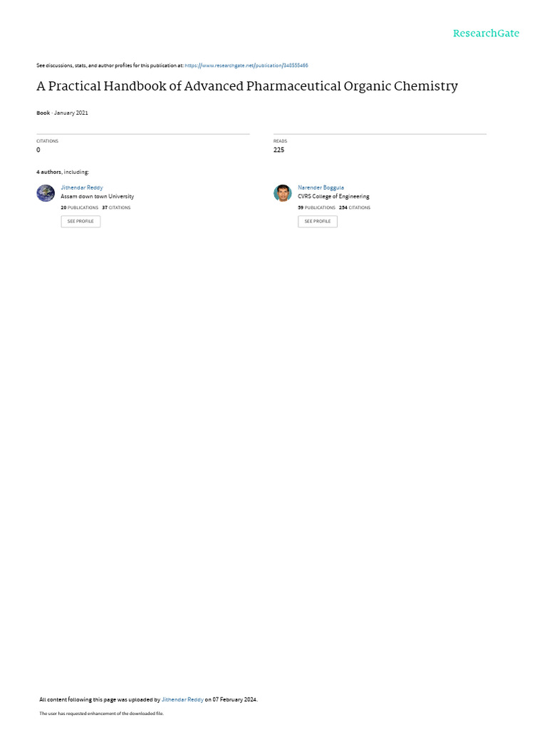 Advanced Pharmaceutical Organic Chemistry Practical Text | PDF ...