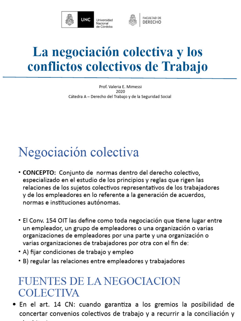 Unidad 10 Negociacion Colectiva y Conflictos Colectivos | PDF | Acuerdo colectivo | Tratado