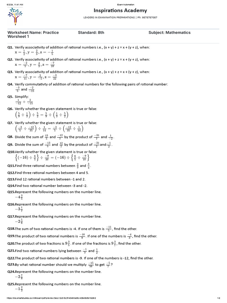 Rational Number | PDF | Mathematical Objects | Mathematical Concepts