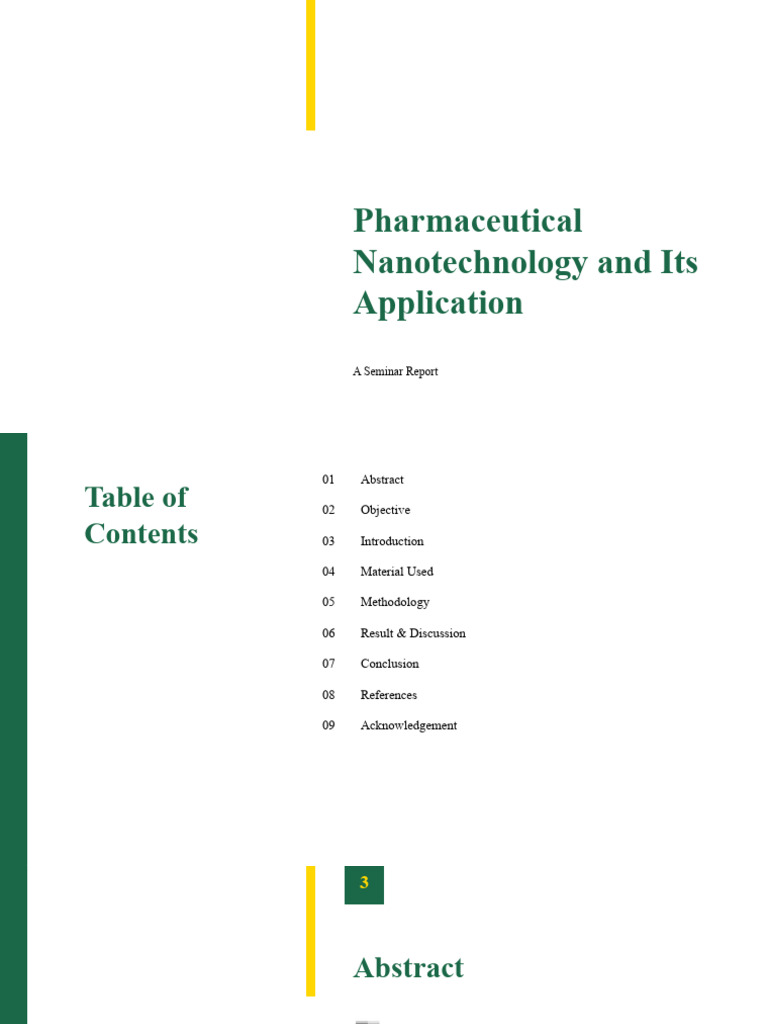 Pharmaceutical Nanotech Seminar Report | PDF | Nanotechnology ...