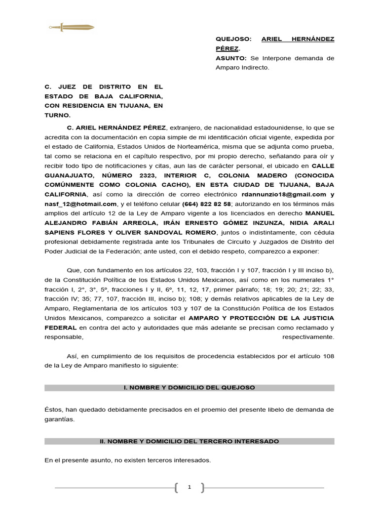Amparo Anam Ariel Hernández Pérez Pdf Regulación Aduana