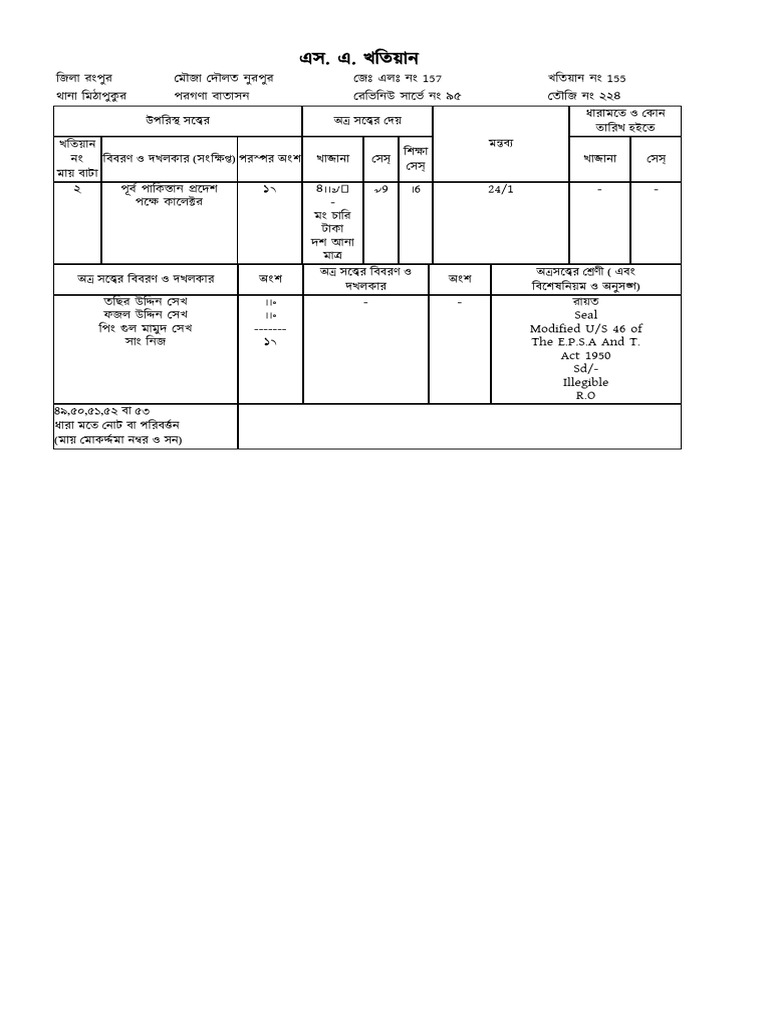 Khatian Morsalin Bro | PDF