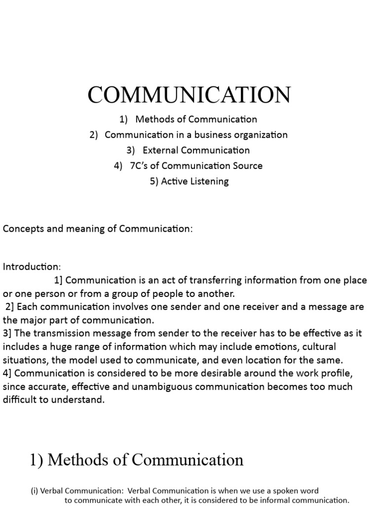 Communication | PDF | Communication | Behavioural Sciences Communication | PDF | Communication | Behavioural Sciences