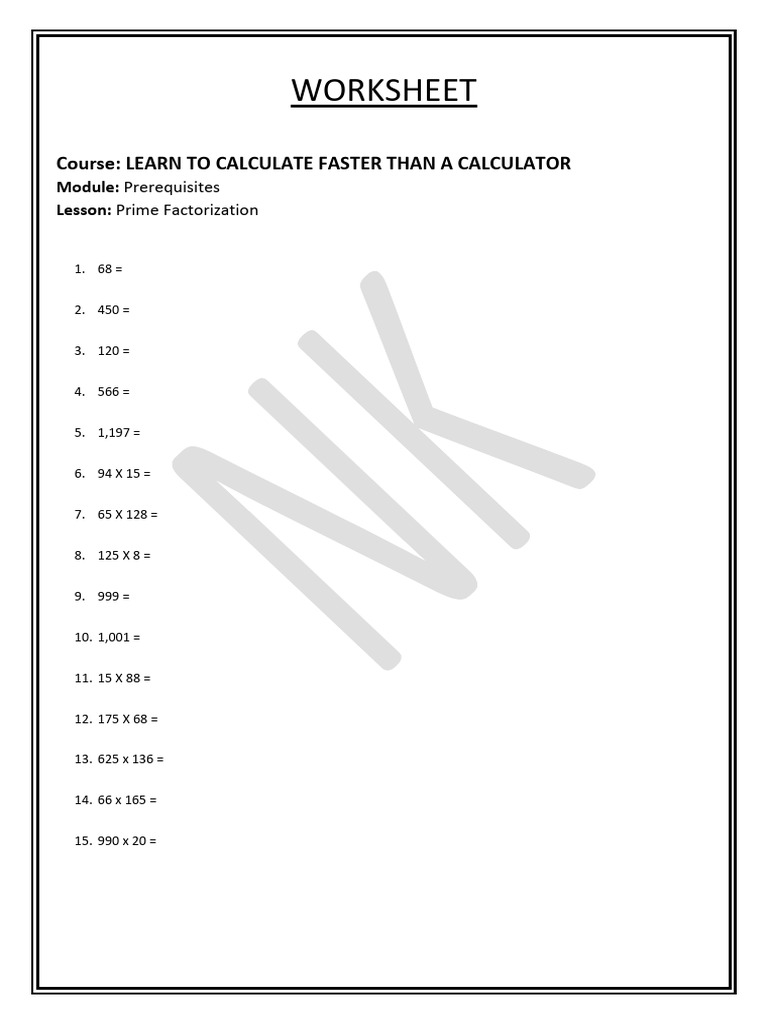 Prime Factorization Practice | PDF