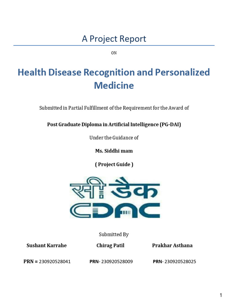Health Disease Project Report | PDF | Personalized Medicine | Usability