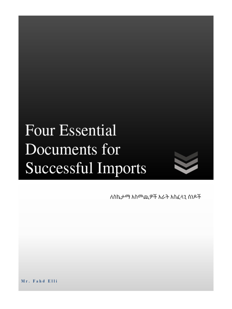 Four Essential Documents For Successful Imports | PDF | Customs | Bill ...
