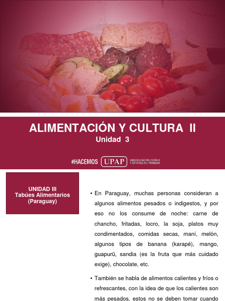 UNIDAD III_PRESENTACIÓN_ALIMENTACIÓN Y CULTURA II | PDF | Américas | Alimentos