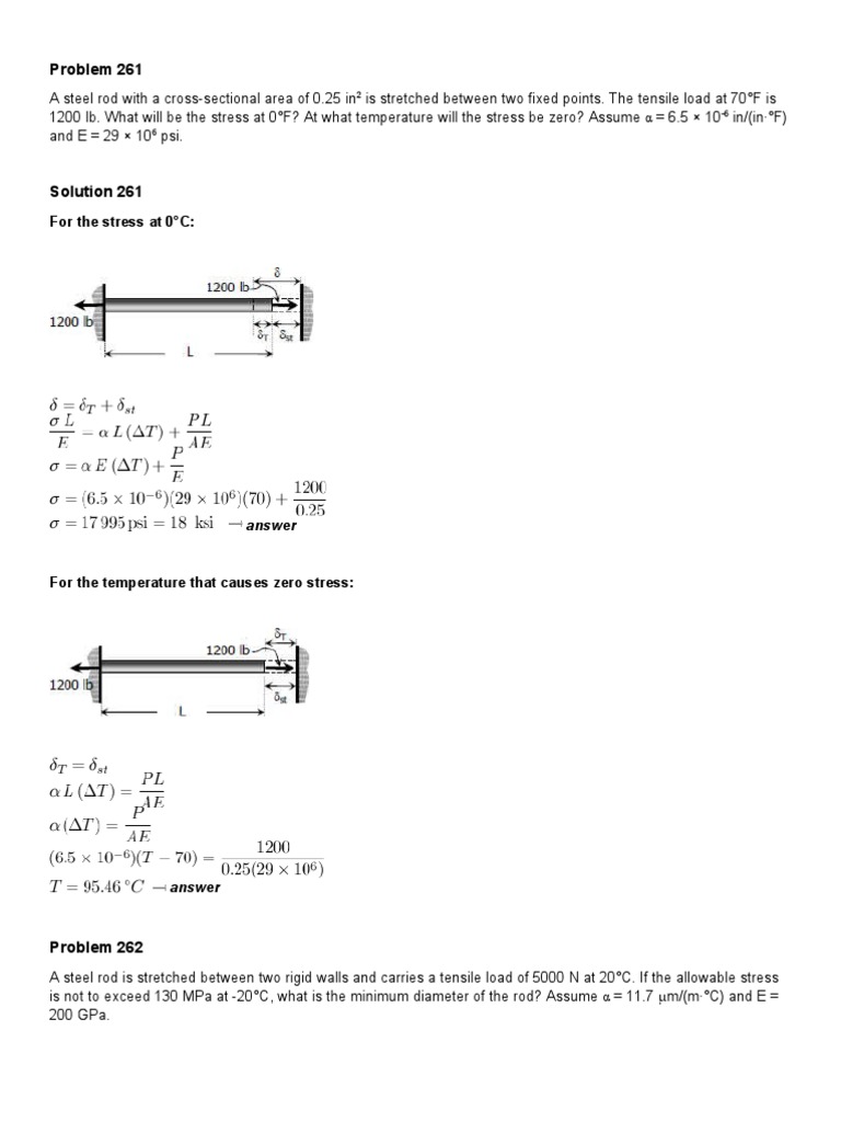 Problem 261 | PDF | Ultimate Tensile Strength | Stress (Mechanics)