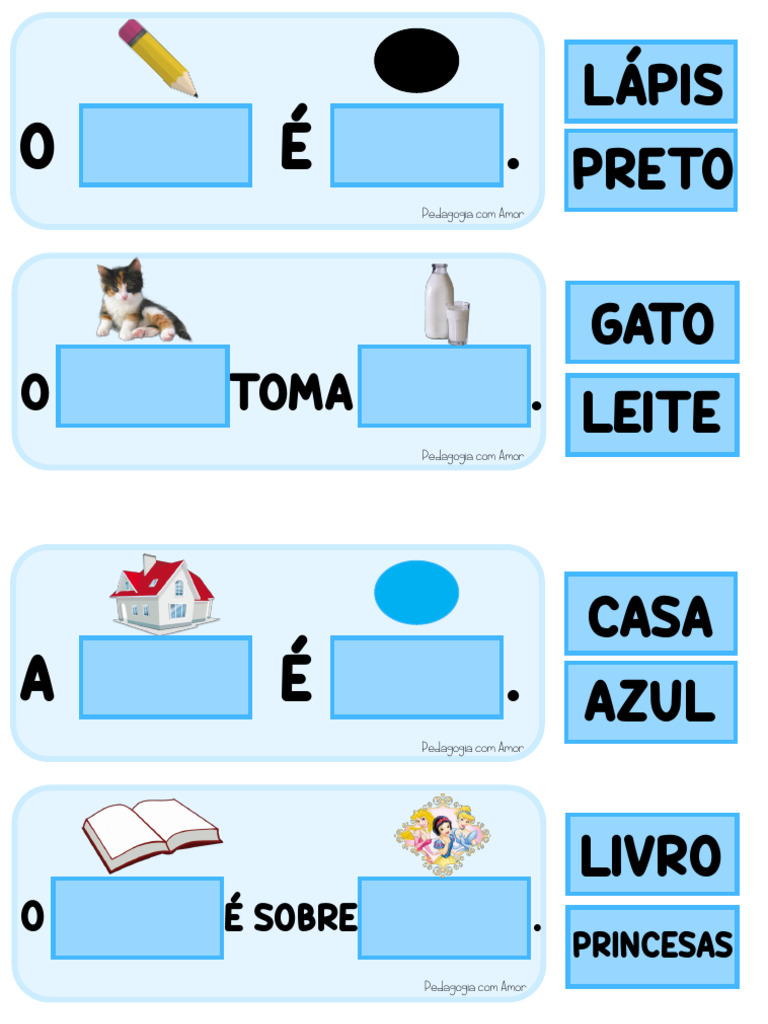 Atividade de Alfabetização: Forme Frases | PDF