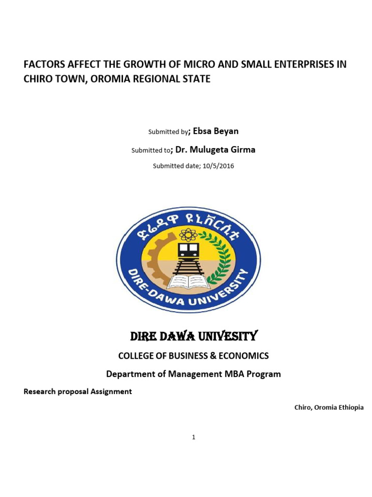 Ebsa Research Proposal | PDF | Microfinance | Sampling (Statistics)