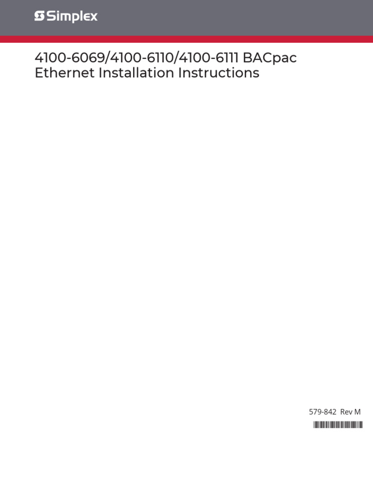 4100-6069/4100-6110/4100-6111 Bacpac Ethernet Installation Instructions | PDF | Ethernet ...