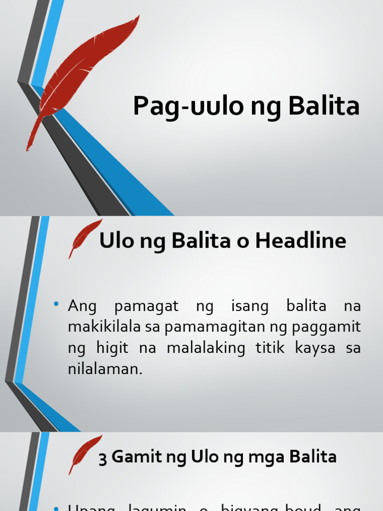 Pag Uulo NG Balita | PDF