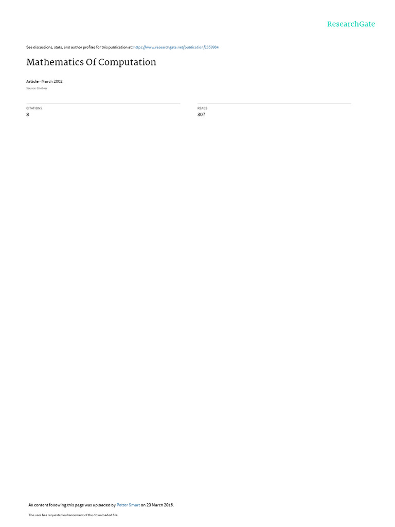 Mathematics of Computation | PDF | Field (Mathematics) | Group ...