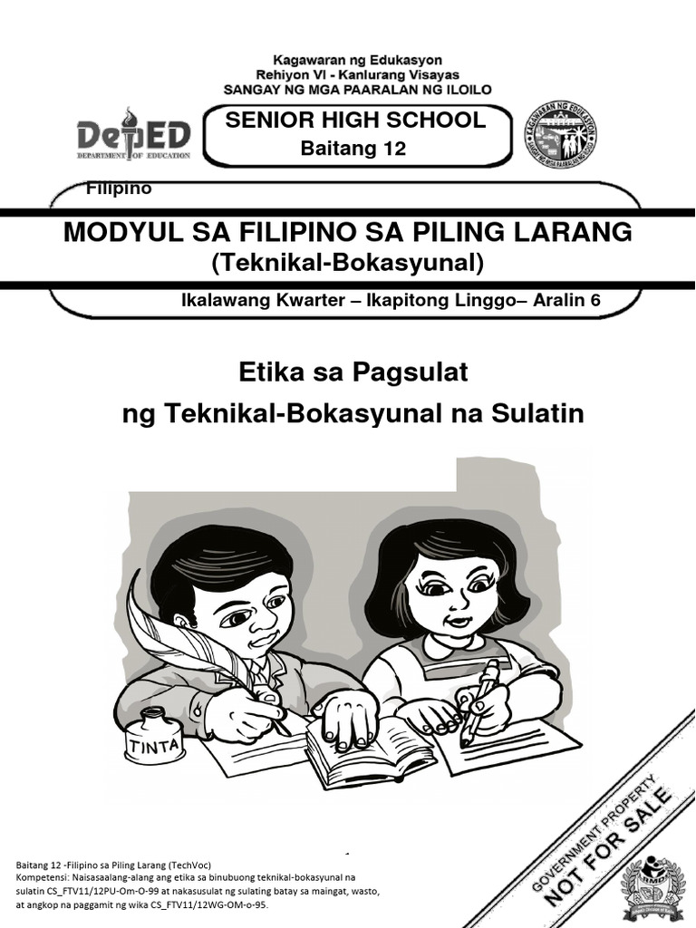 Fil12 TECHVOC Q2 W7 Aralin6 | PDF