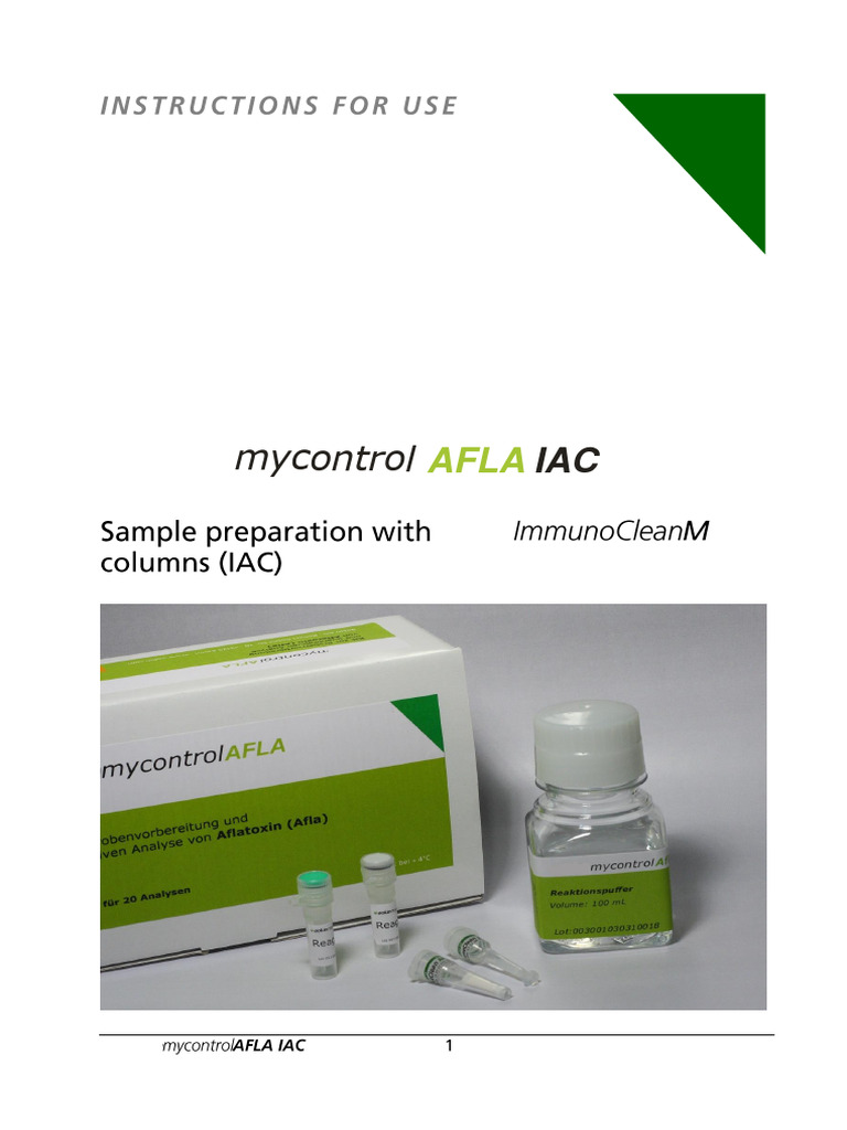 Kit Mycontrol AFLA ImmunoClean 1 | PDF