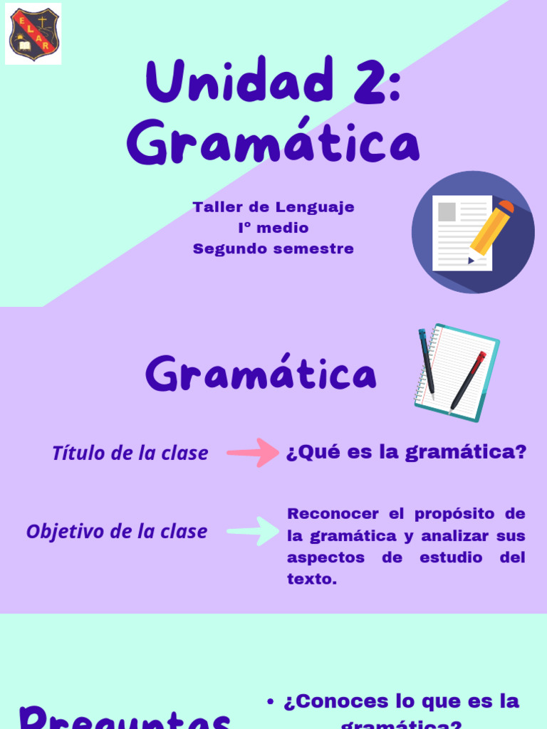 Unidad 2 - Semana 1 - Qué Es La Gramática | PDF | Gramática | Palabra