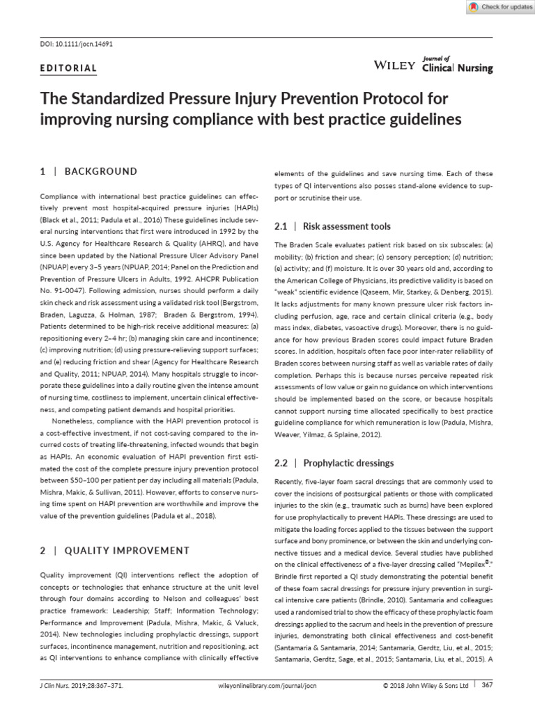 Journal of Clinical Nursing - 2018 - Padula - The Standardized Pressure ...