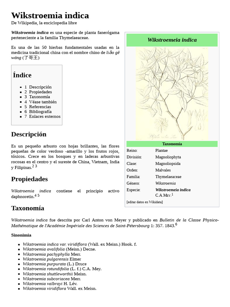 50 - Wikstroemia Indica | PDF | Herboristería | Plantas medicinales