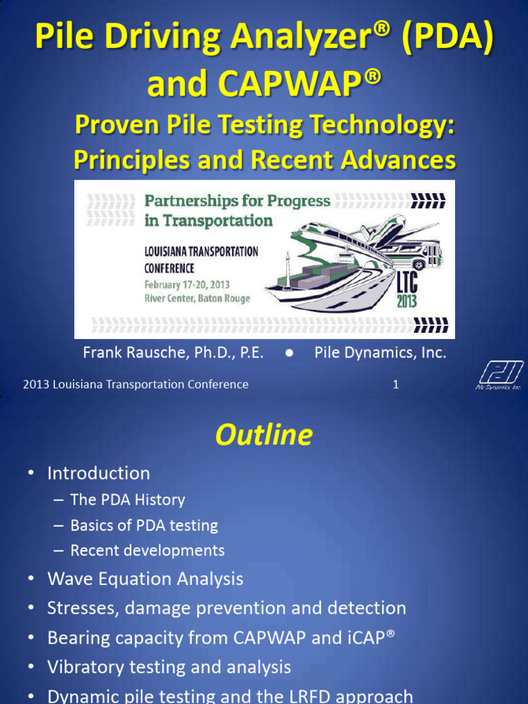 Pile Driving Analyzer PDA and CAPWAP Pro | PDF | Deep Foundation | Strength Of Materials