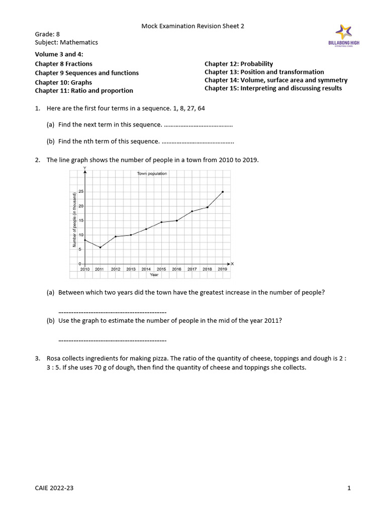 04 - CAIE8 - Math - T2 - Rev Sheet 2 | PDF | Mathematics | Geometry