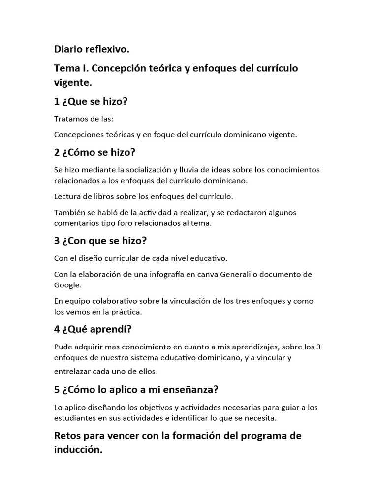 Diario Reflesivo Tema I Modulo 2 | PDF
