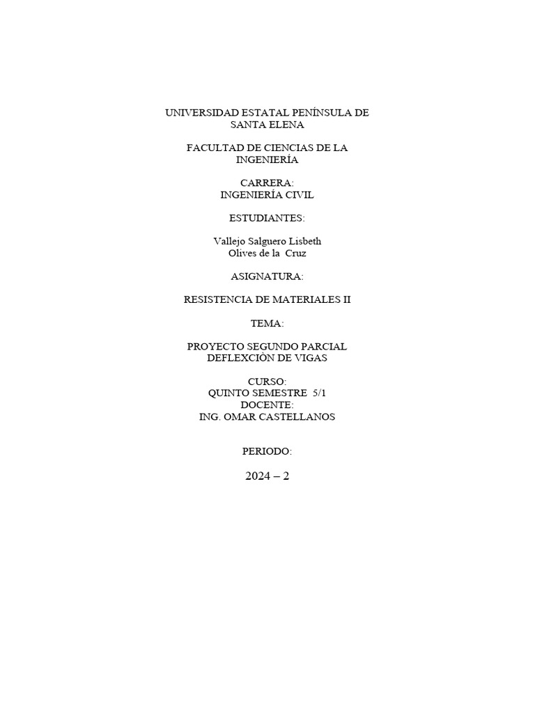 pROYECTO DE RM2 | PDF | Viga (Estructura) | Elasticidad (Física)