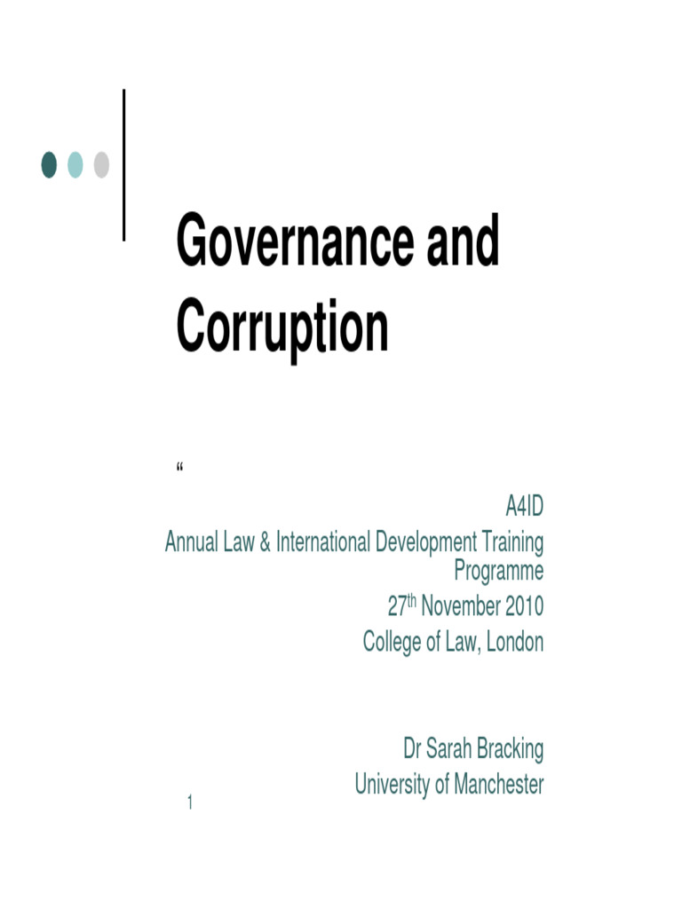 Governance and Corruption | PDF | Political Corruption | Taxes