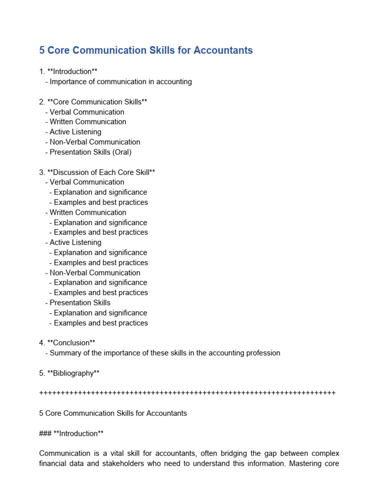 5 Core Communication Skills For Accountants | PDF | Communication ...