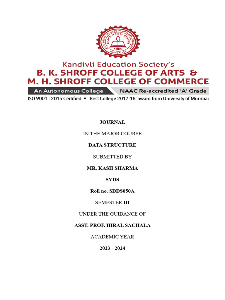 50 Kash Sharma DS | PDF | Applied Mathematics | Theoretical Computer Science