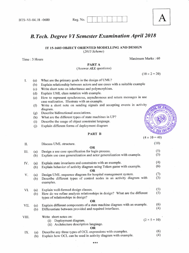 Object Oriented Modeling and Design April 2018 (2015 Ad) | PDF | Use ...