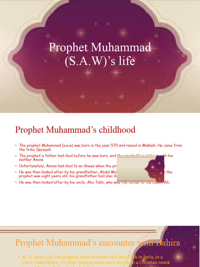 Prophet Muhammad (Saw) HOMEWORK | PDF
