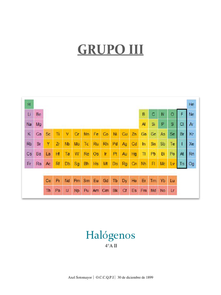 Halógenos | PDF | Cloro | Redox