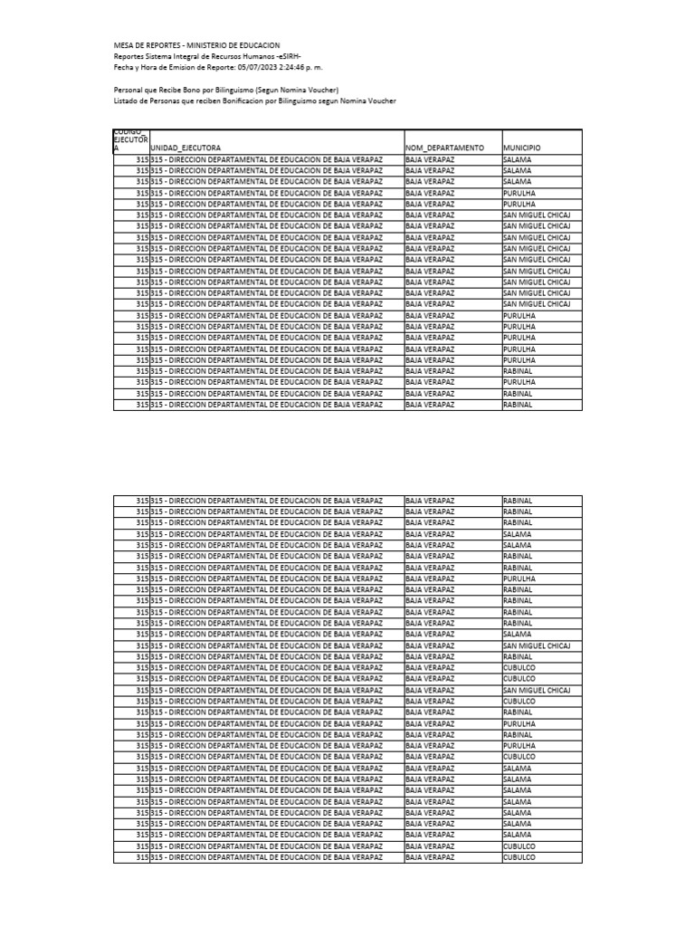 Formato Bono Por Bilinguismo | PDF
