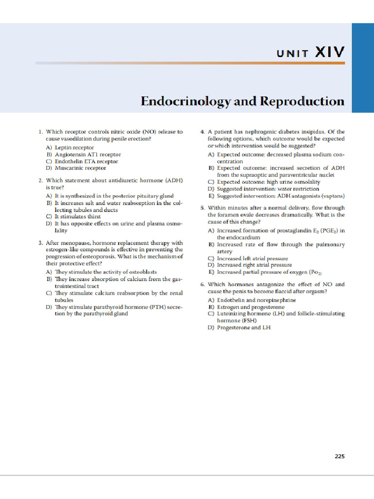 Unit_ XIV Endo & Reproduction | PDF