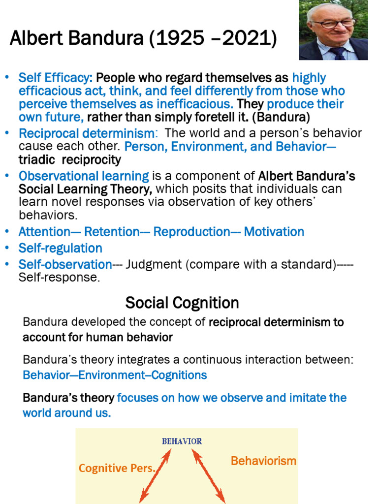 L-7 2023 Albert Bandura | PDF | Self Efficacy | Cognitive Psychology
