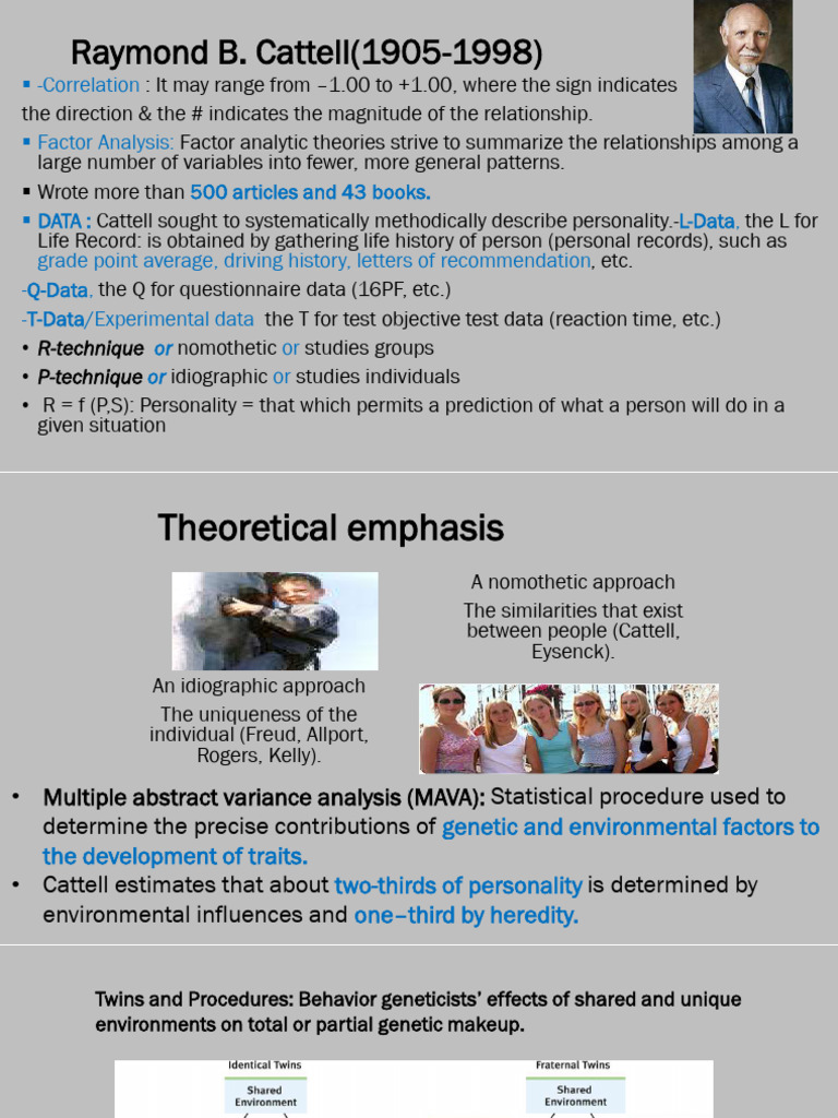 L-8-2 Cattell - A Trait Theory of Personality | PDF | Psychology ...