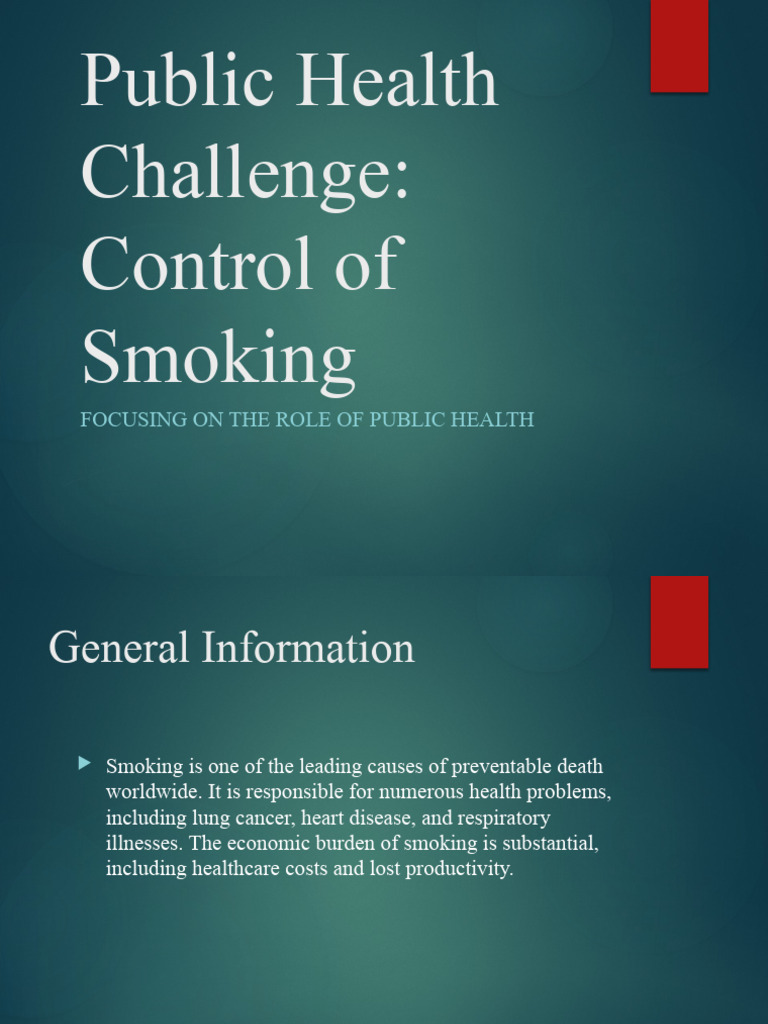 Control of Smoking Presentation | PDF | Tobacco Smoking | Addiction