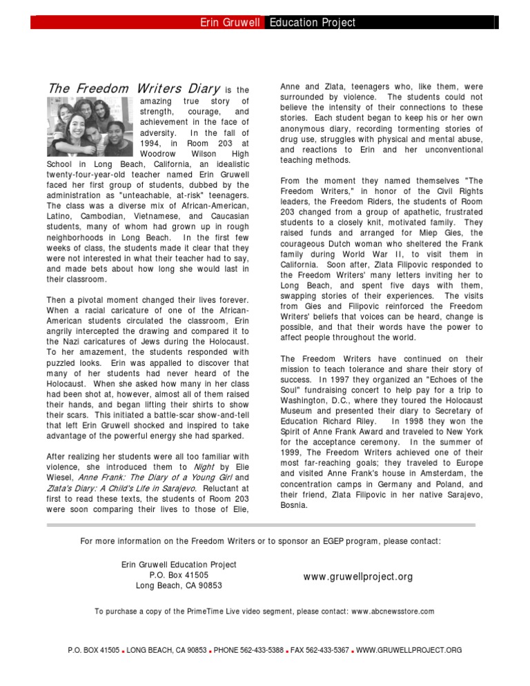Freedom Writers: A Journey of Change | PDF