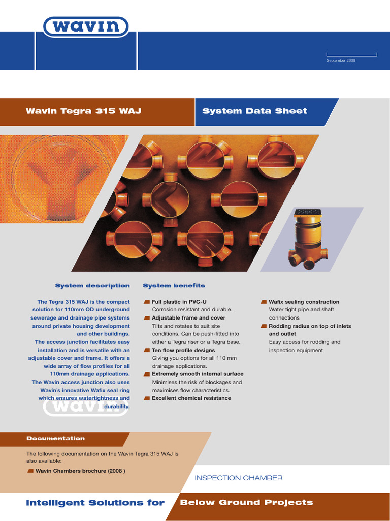 Wavin Tegra 315 WAJ Data Sheet (2009) | PDF | Equipment | Manufactured ...