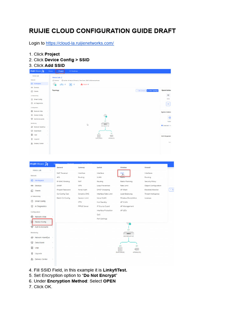 Ruijie Cloud Configuration Guide DRAFT | PDF | Computers